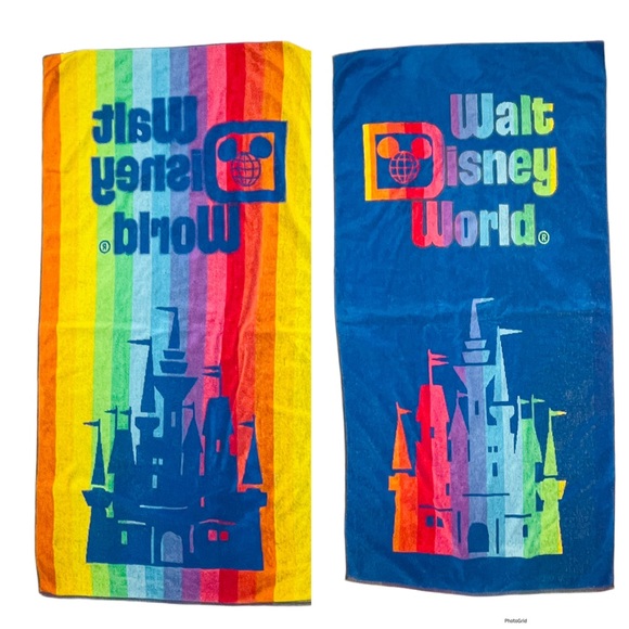 Vintage | Bath | Vintage 98s Walt Disney World Rainbow Color Stripe ...